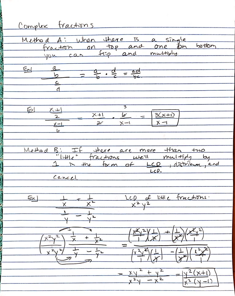 Complex Fractions | Intermediate Algebra